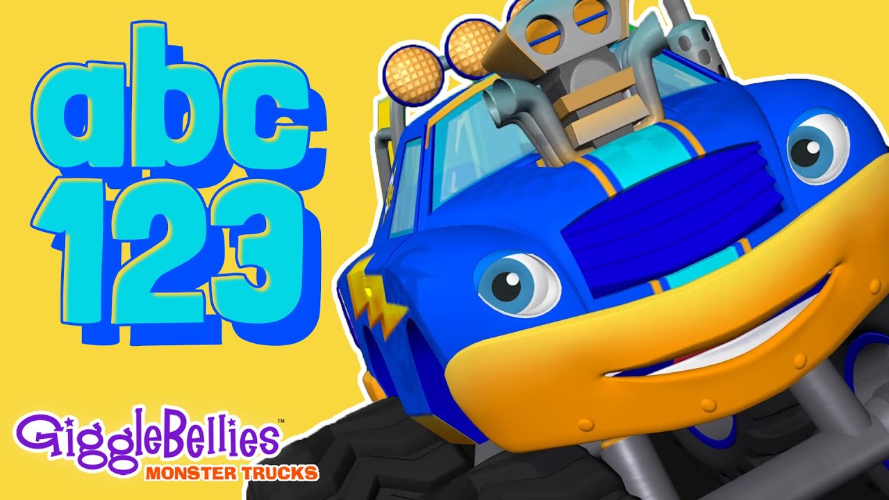 Alphabet and Numbers! | Monster Trucks | GiggleBellies - YouTube