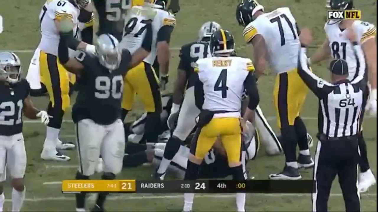 Raiders block Field goal to beat the Steelers In a crucial moment - YouTube