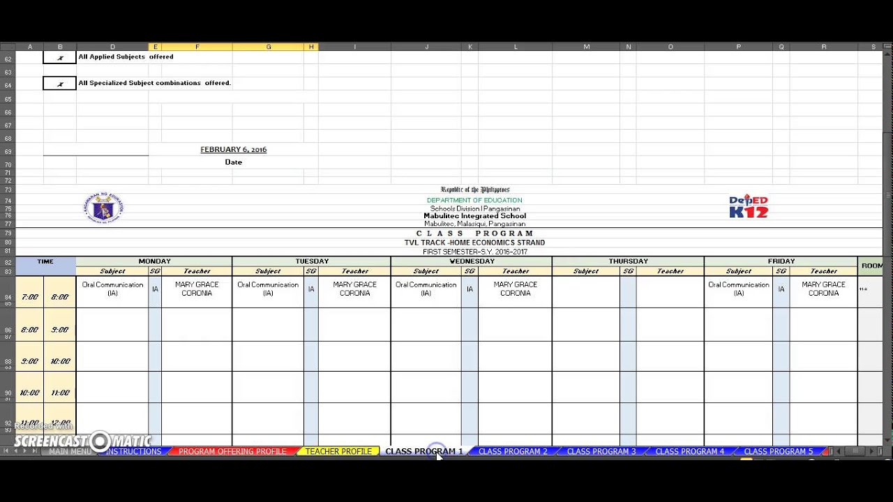 electronic class program video tutorial - YouTube