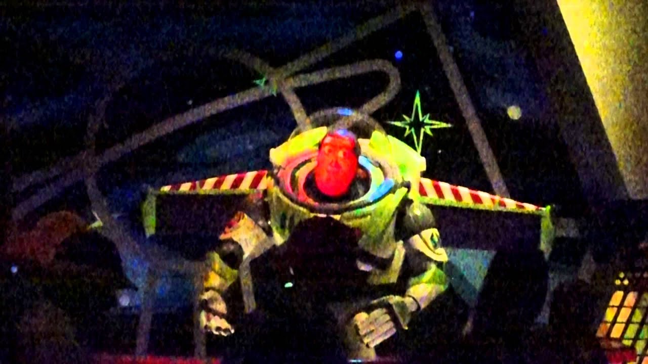 Magic Kingdom Buzz Lightyear Awesome Animatronic in Slow Motion - YouTube