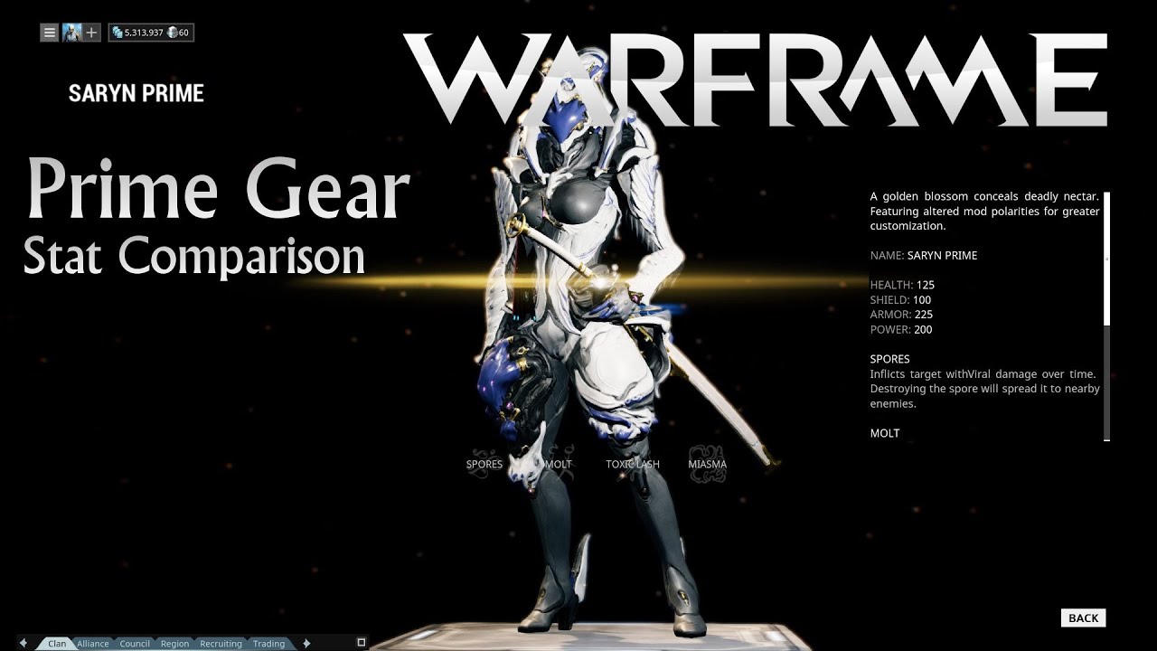 Warframe Prime Gear - Saryn, Spira and Nikana - Comparison and Drop ...