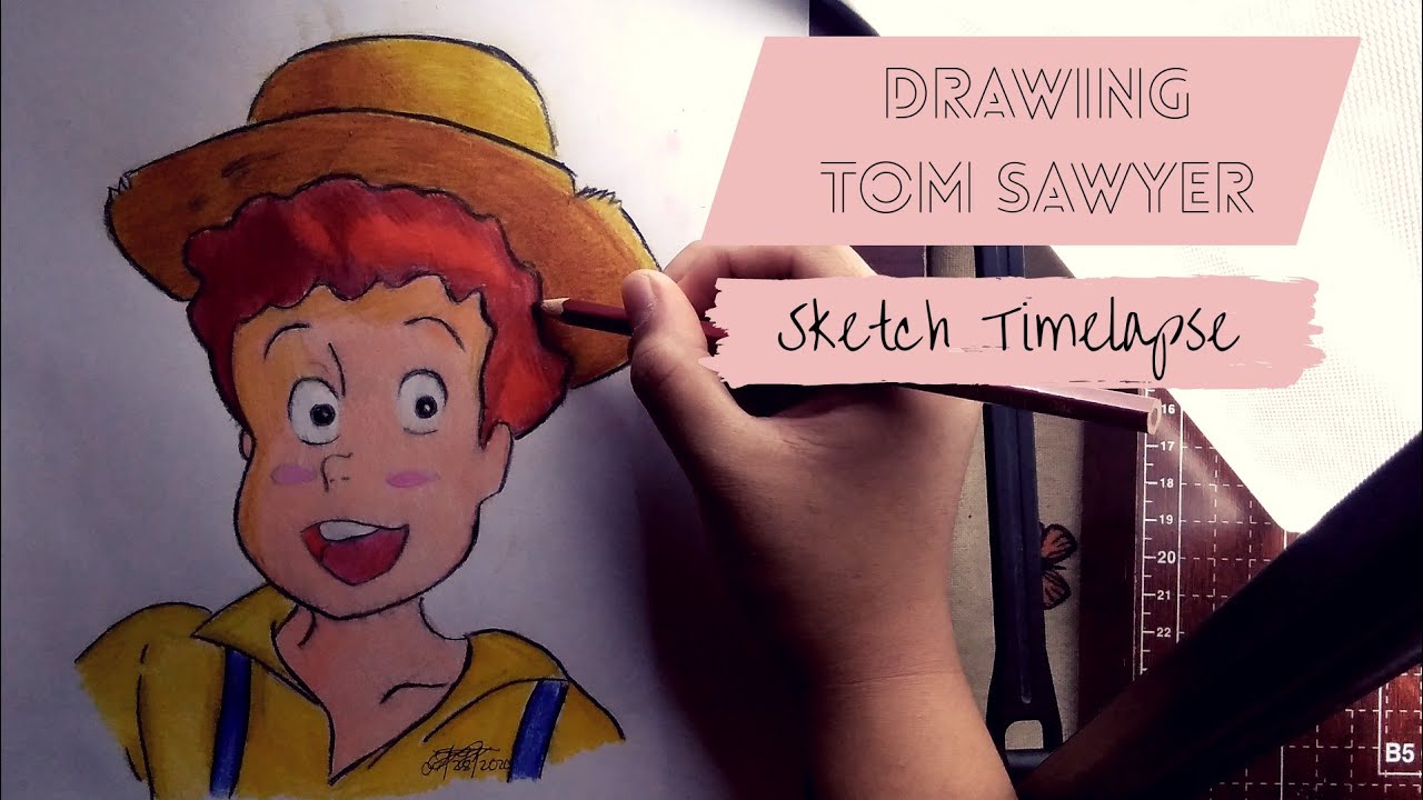 Drawing Tom Sawyer | Portrait by Jermaine Villarico - YouTube