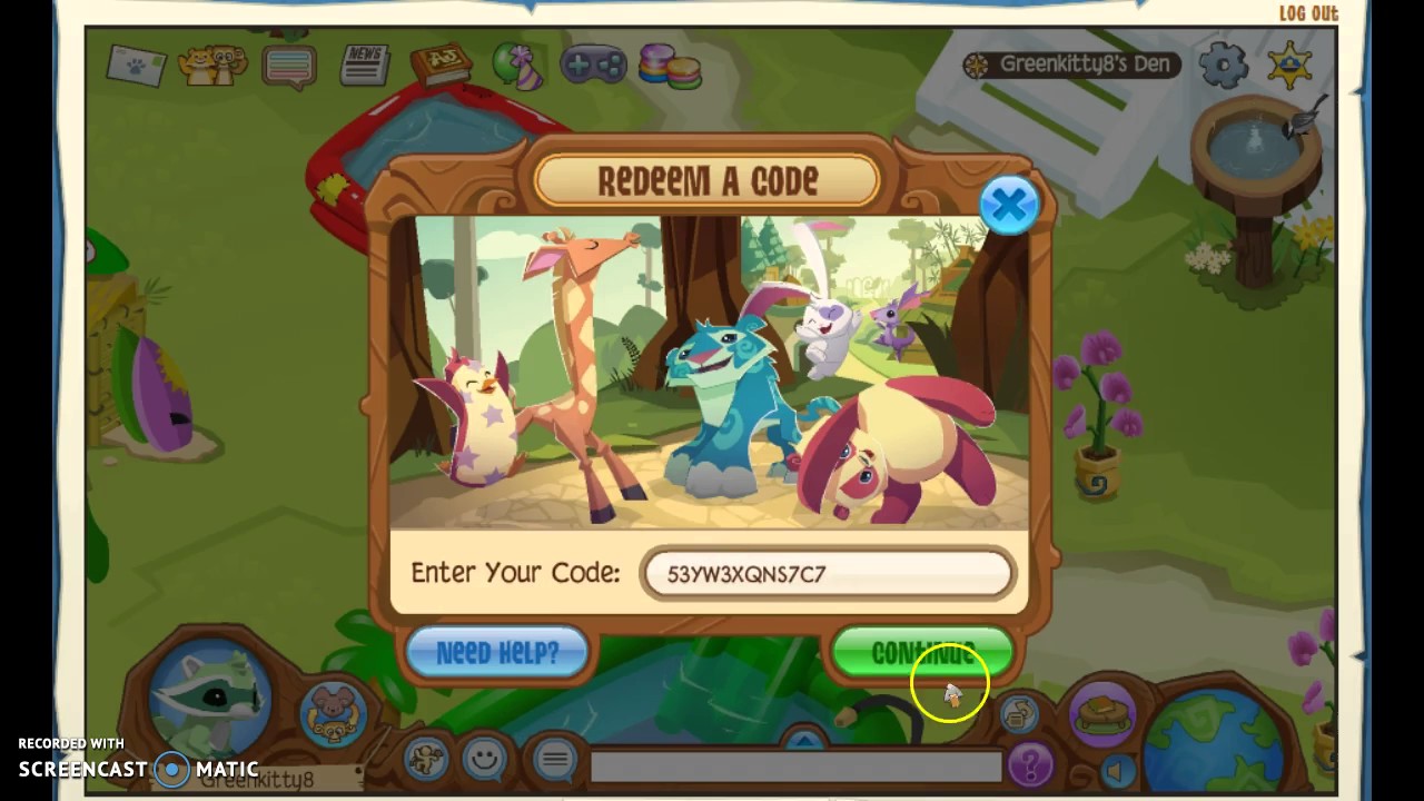 Unlocking an animal jam code - YouTube