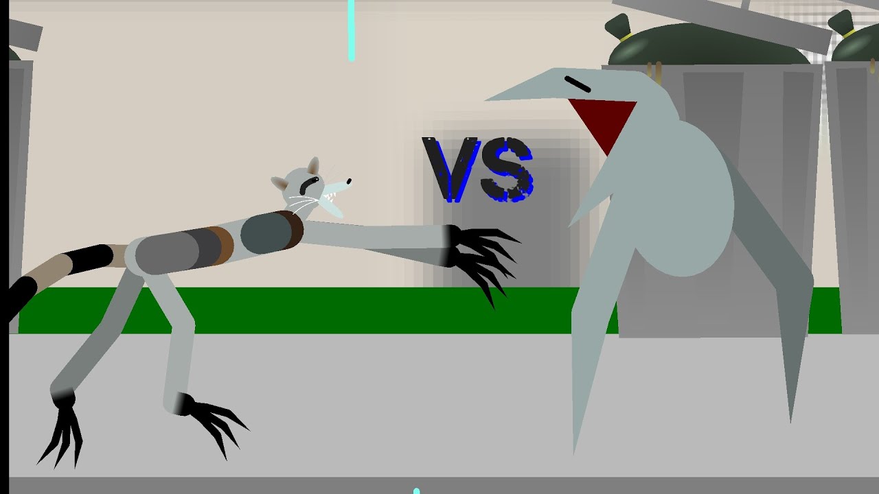 raccoon vs Humanoid Bird (animals vs trevor henderson) (stick nodes ...