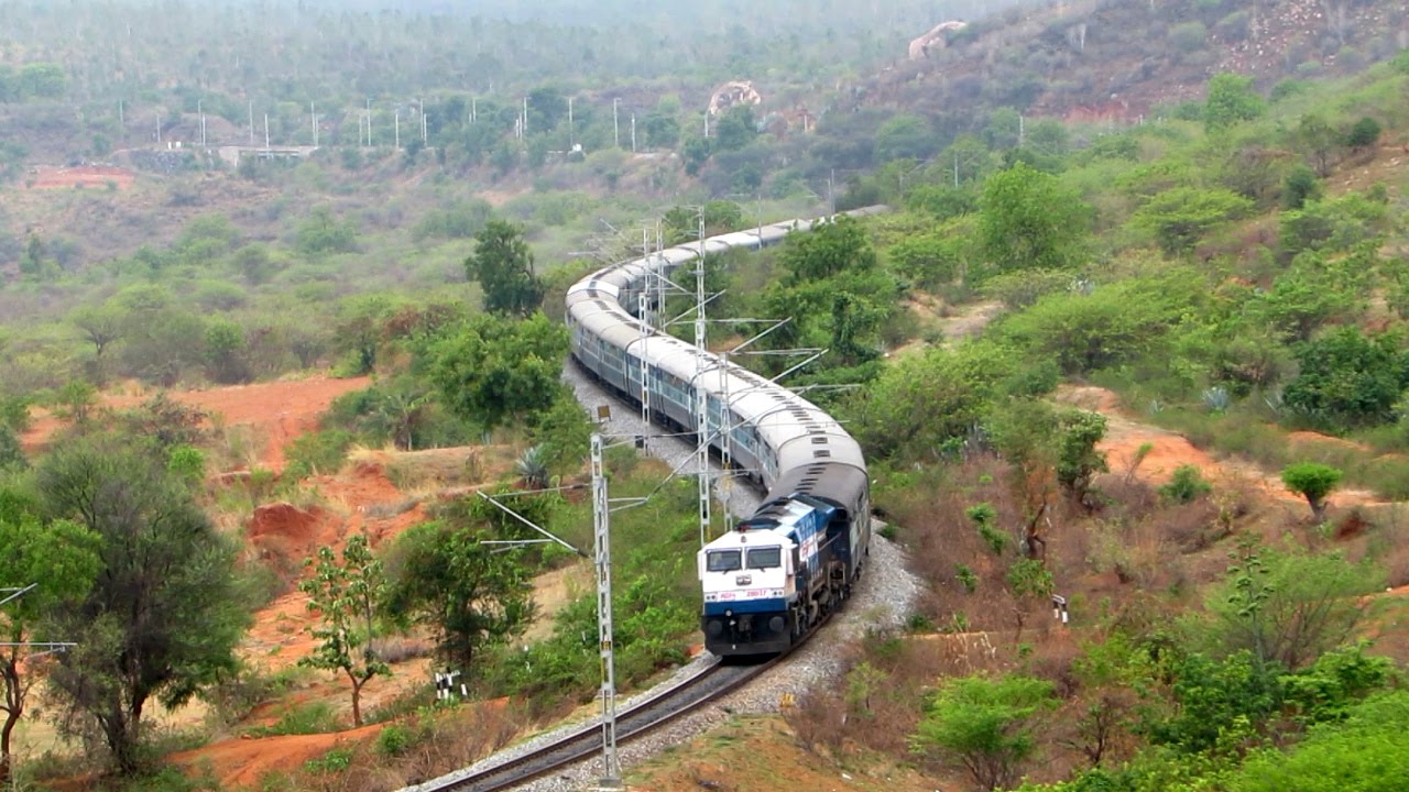 WDP 4 Led PRASANTHI Express crosses the MAKALI Ghats - Indian Railways ...