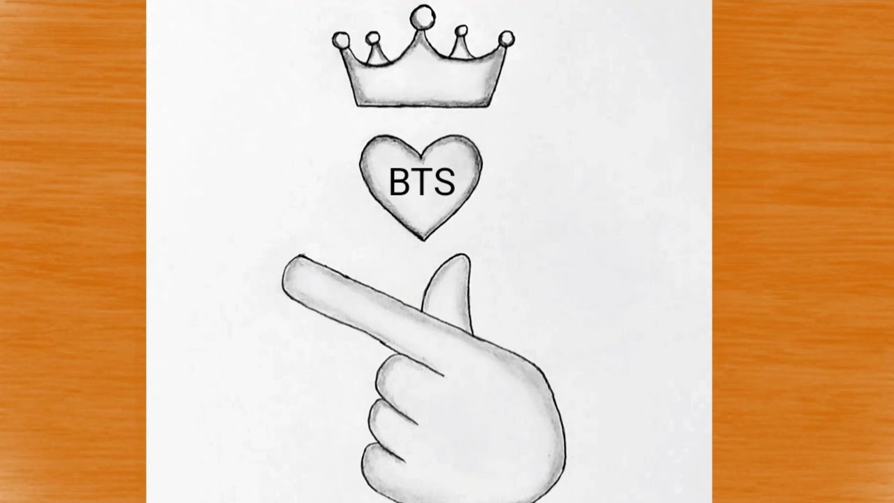 Korean Tumblr Heart Drawing | BTS Army Drawing | Easy BTS Drawing ...