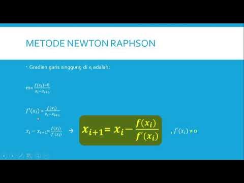 METODE NEWTON-RAPHSON, CONTOH SOAL & PENYELESAIAN MENGGUNAKAN EXCEL - METODE NUMERIK - YouTube