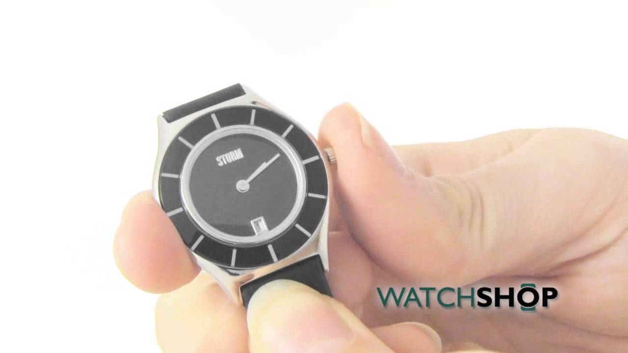 STORM Ladies' Slimrim Black Leather Watch(SLIMRIM-BLACK-LTHR) - YouTube