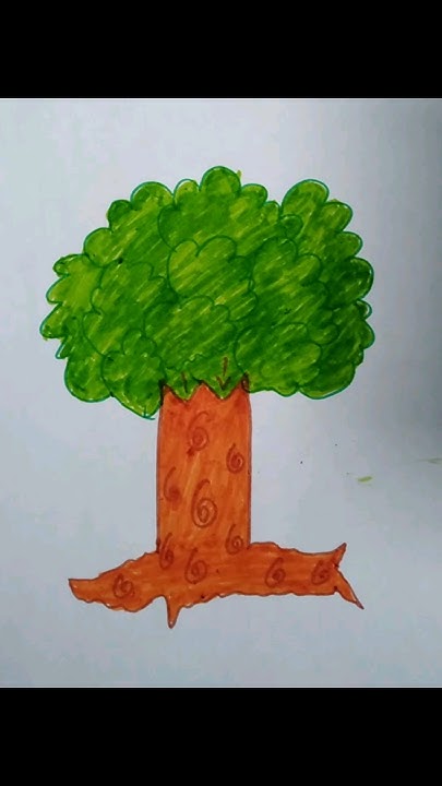 How to draw simple tree ! Easy drawing tree step by step - YouTube