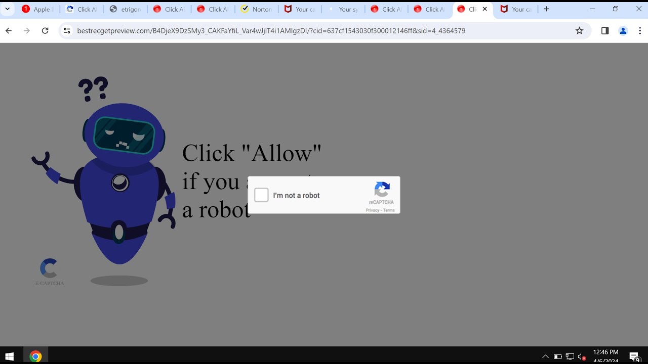 Bestrecgetpreview.com fake Human Verification alert removal. - YouTube