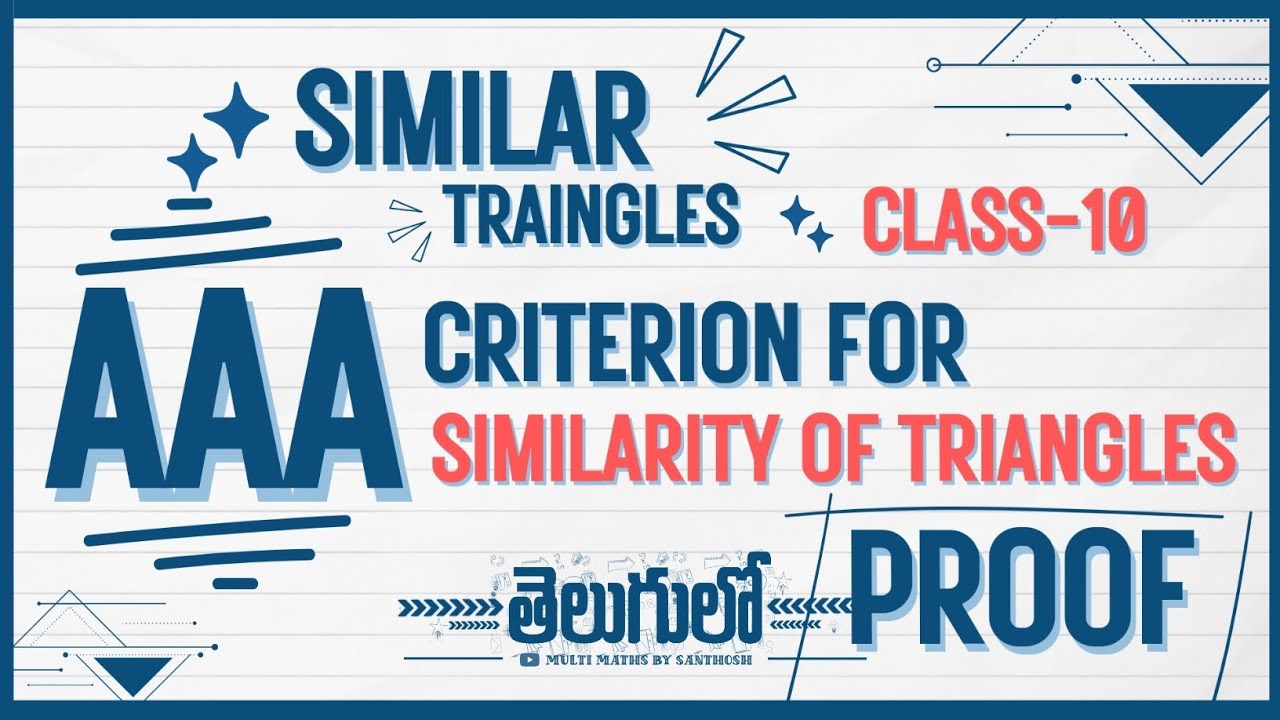 similar triangles| AAA similarity criterion proof|similar triangles ...