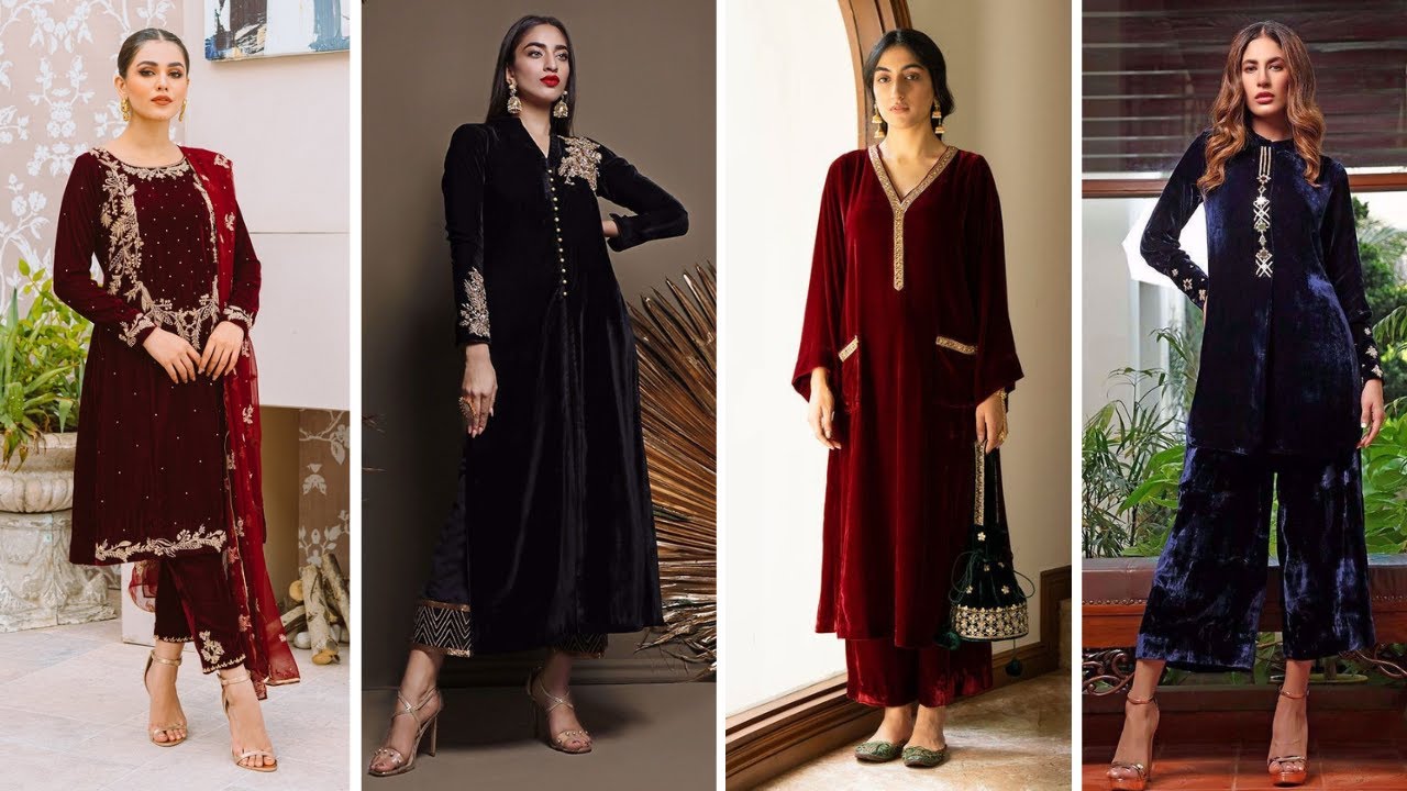 New Velvet Dress designs|Unique And Attractive Velvet Dress Design ...