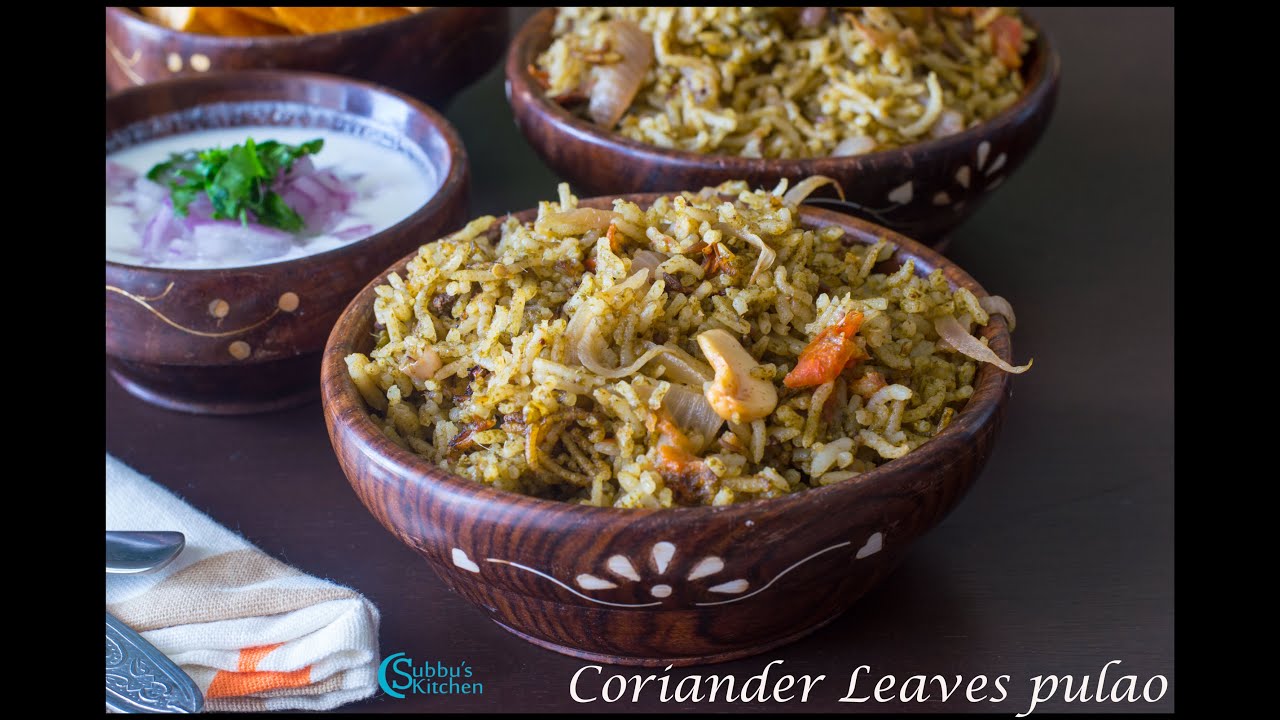 Coriander Leaves Pulao - YouTube