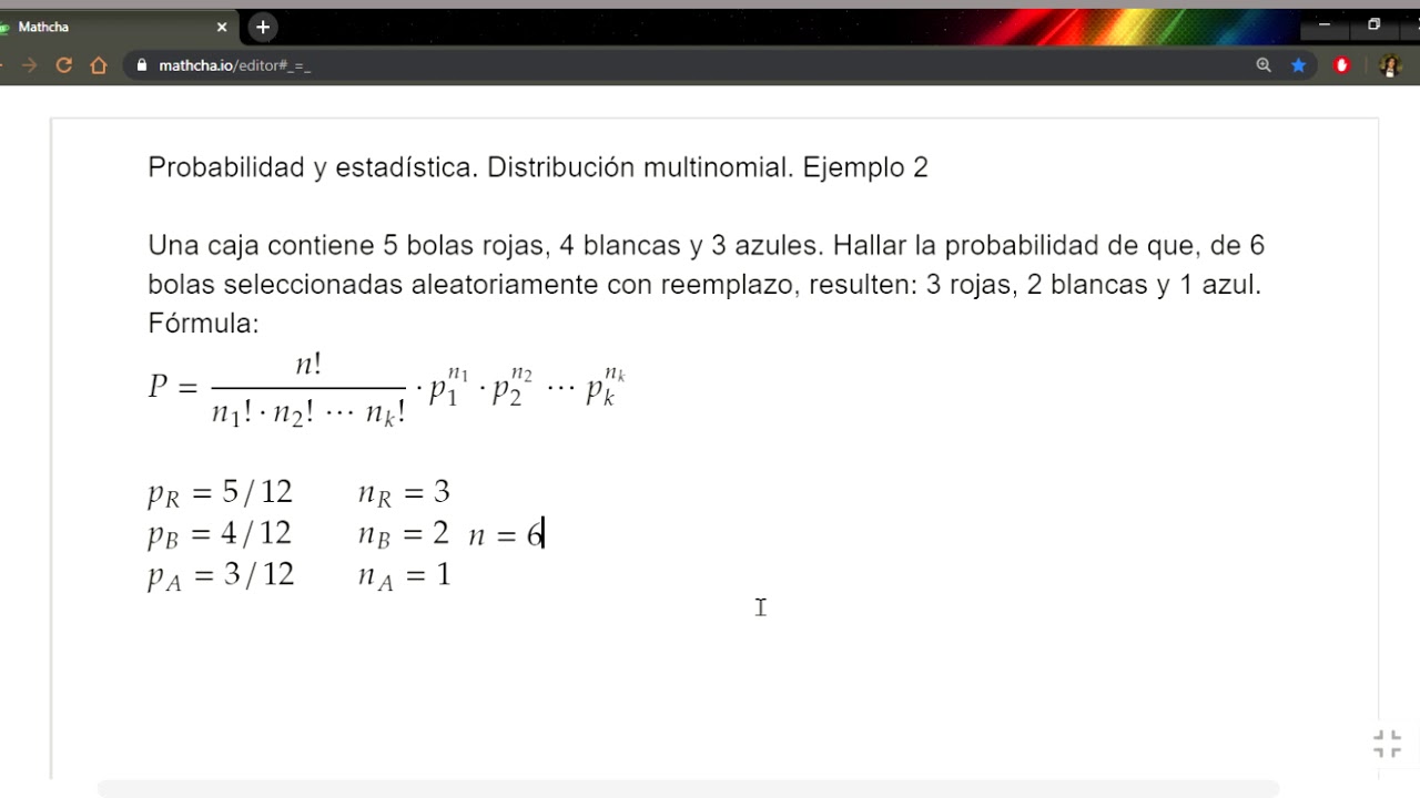 Distribución multinomial | Ejemplo 2 - YouTube