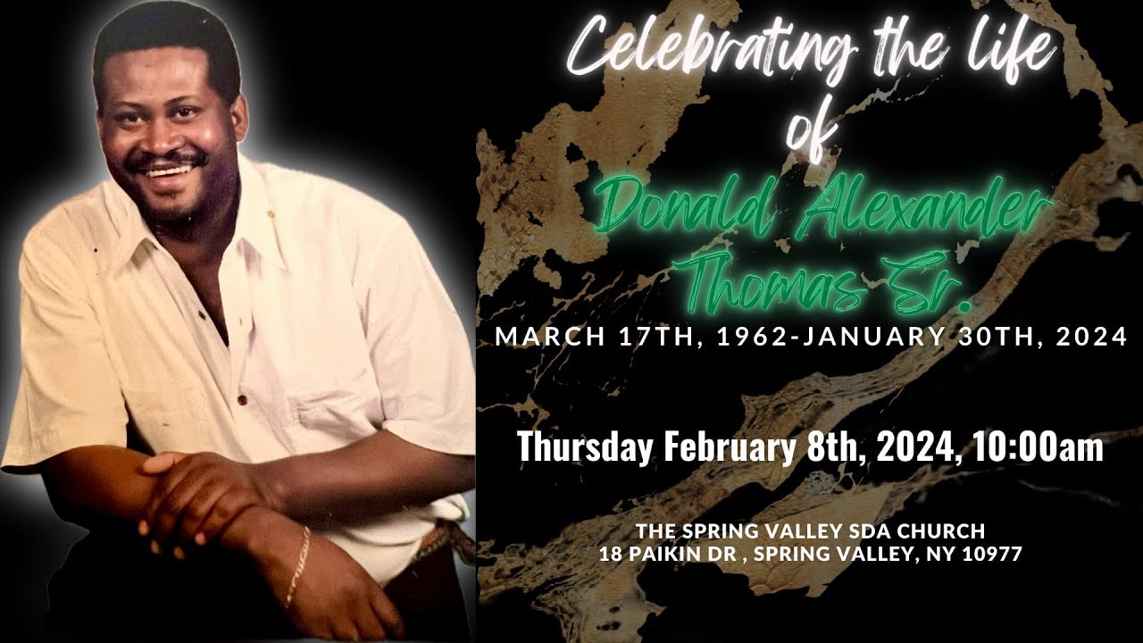 Celebrating the life of Donald Alexander Thomas Sr - YouTube