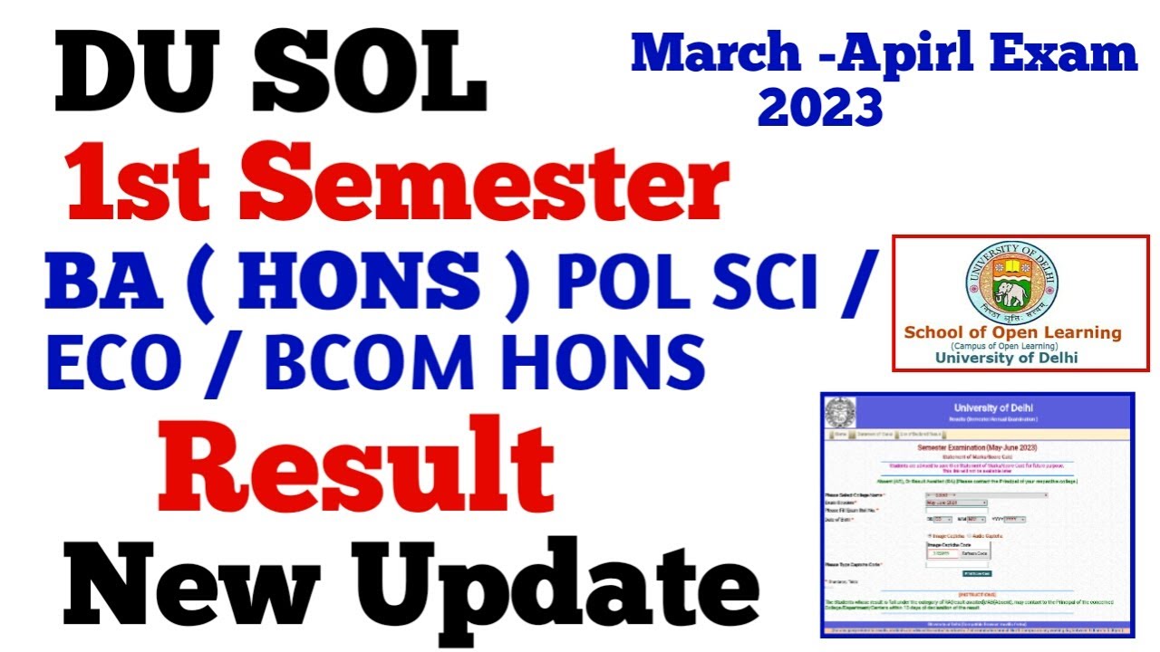 sol first semester result declare Date Big news | sol 1st semester ...