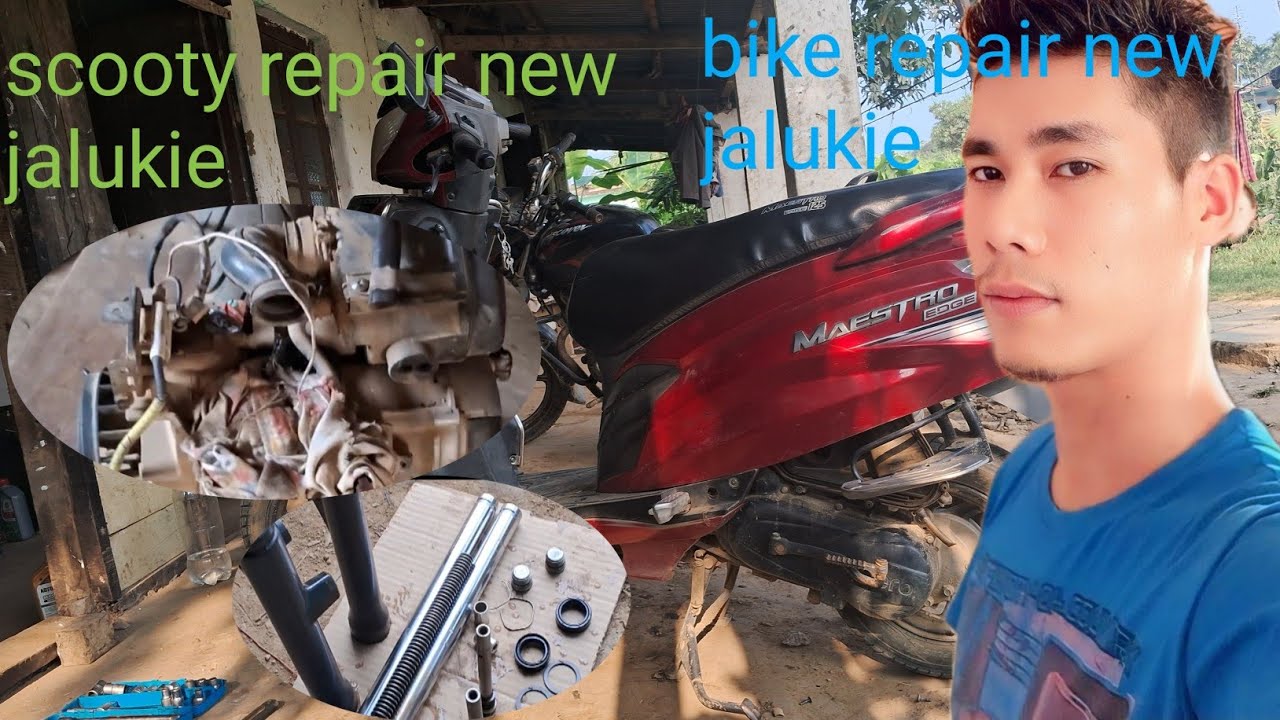 scooty shocker repair and maestro edge cdi change jalukie bike repair ...