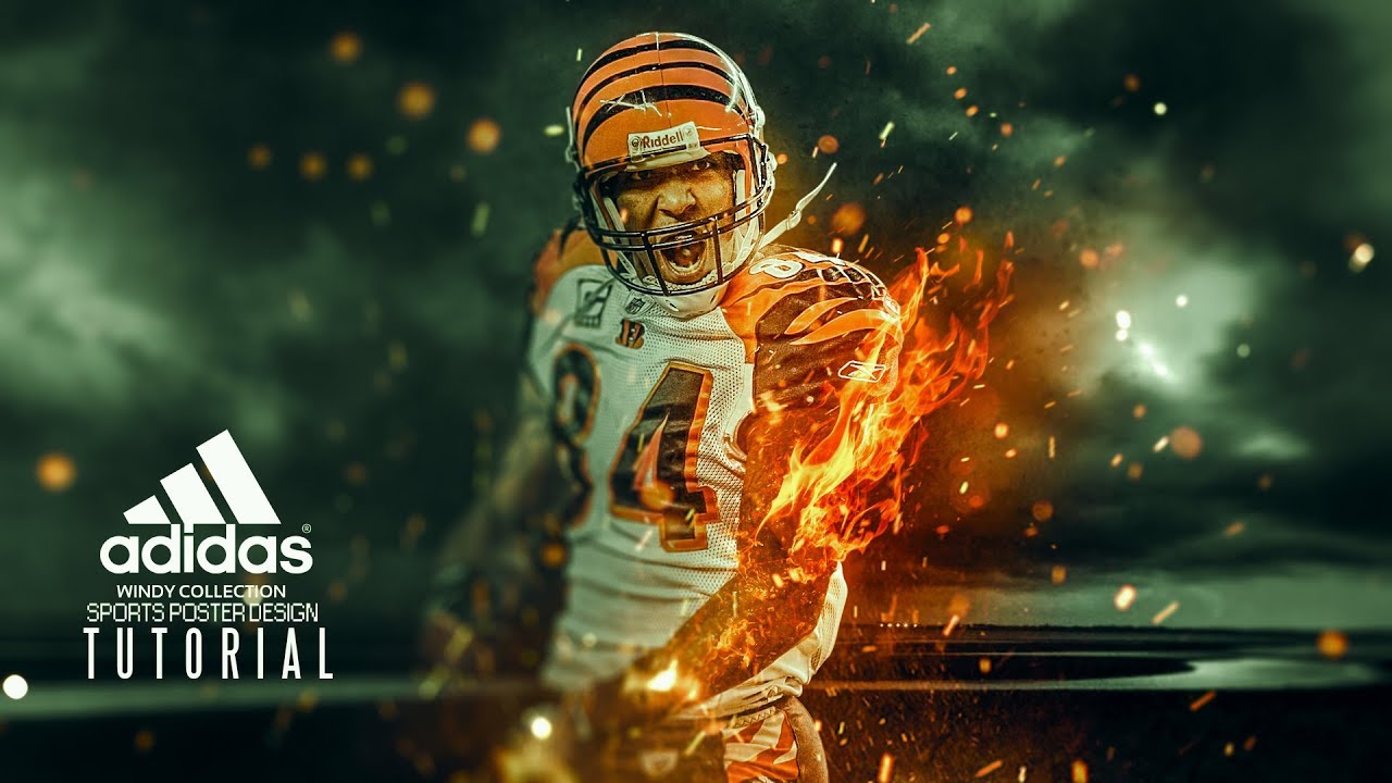 Fire Effect l Sports Poster Design - YouTube