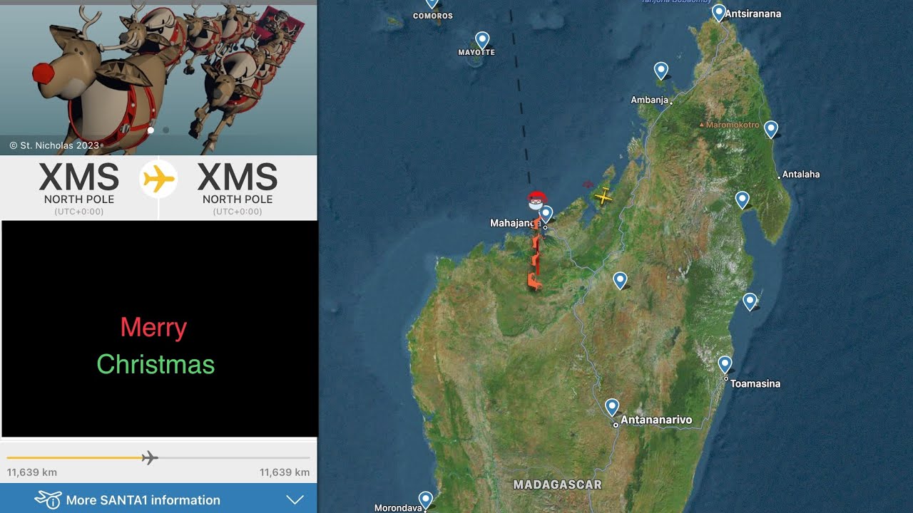 (R3DN053) Santa Claus Sleigh On Flightradar24 (HOHOHO) - YouTube