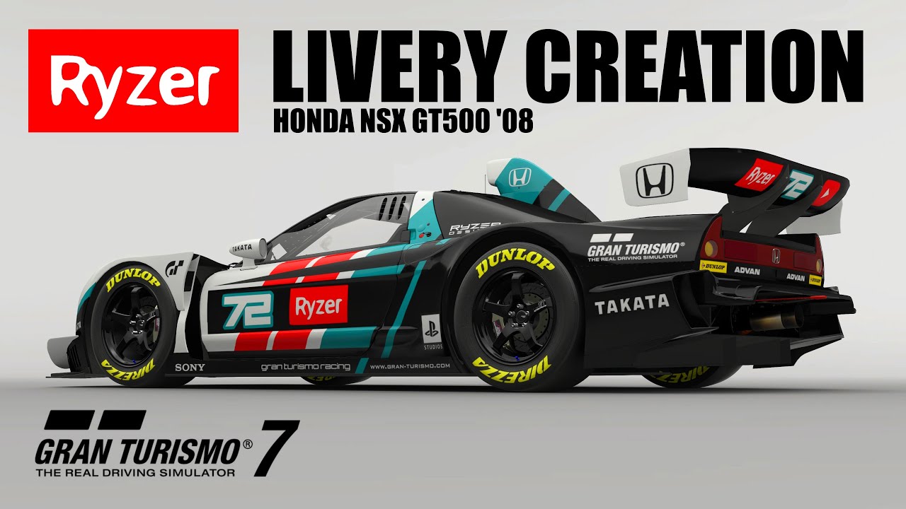 GT7 Livery Creation Honda NSX GT500 '08 - YouTube