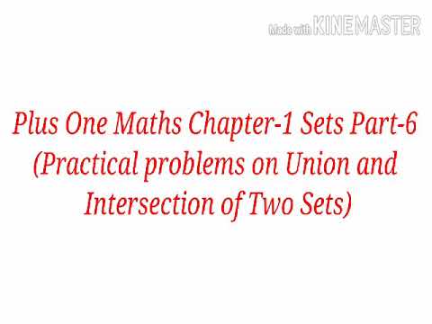 Plus One Maths Chapter-1 Sets Part-6 - YouTube