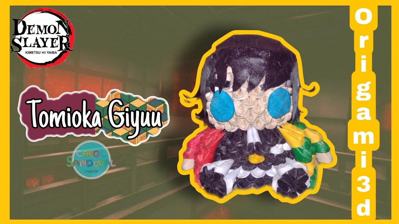 👉Cómo hacer a Giyu Tomioka en origami 3d| nivel 🔥🔥🔥| Carol Sandoval ...