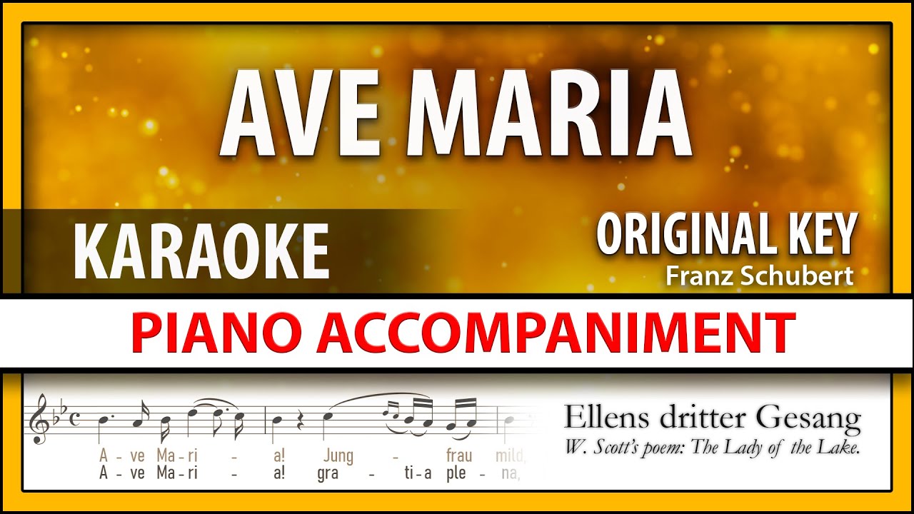 Ave Maria Karaoke Schubert Original key - YouTube