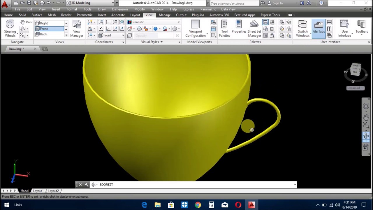 Autocad 3d Revolve Command English Youtube