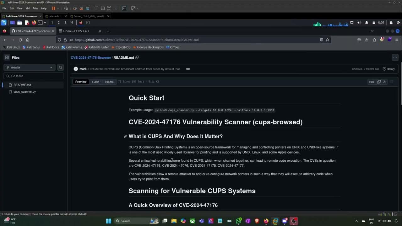 Exploring the Cups-Browsed Vulnerability Scanner – CVE-2024-47176 🔥 - YouTube
