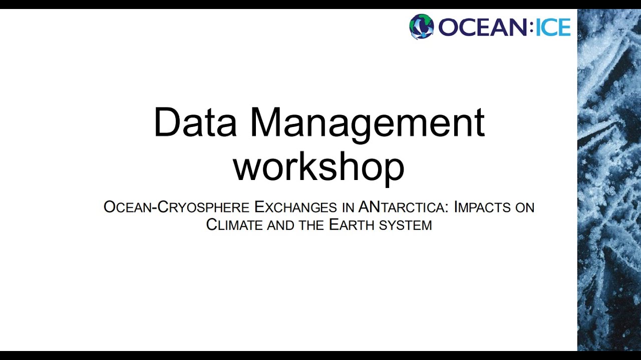 OCEAN:ICE Data Management Workshop 2024 - YouTube