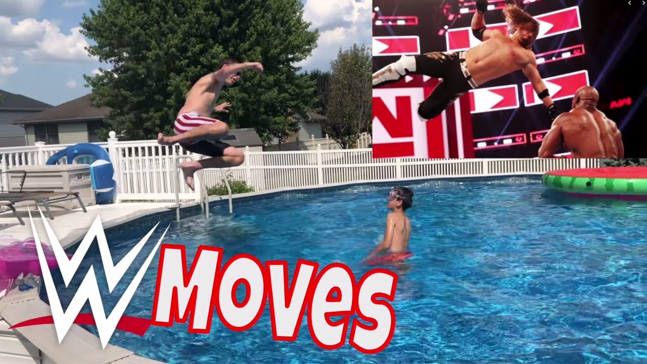 WWE Moves in The POOL - YouTube
