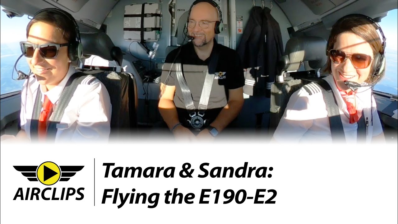 Tamara & Sandra piloting brandnew Helvetic Embraer E2 to Kos STUNNING ...