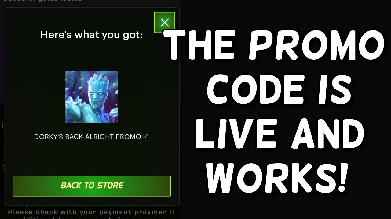 The Code Works Now! "DorkysBackAlright" | Marvel Contest of Champions ...