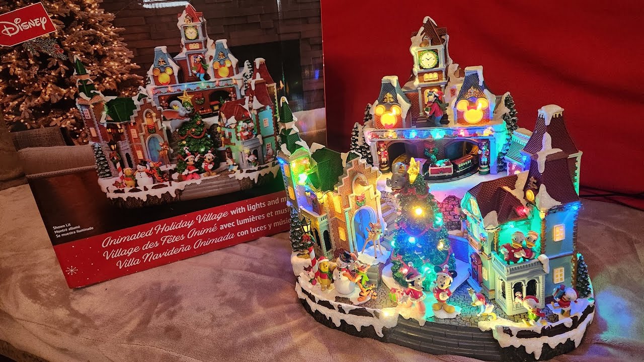 Disney Animated Holiday Village with Train from Costco - YouTube