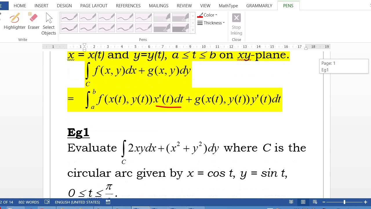 Line integral differential form - YouTube