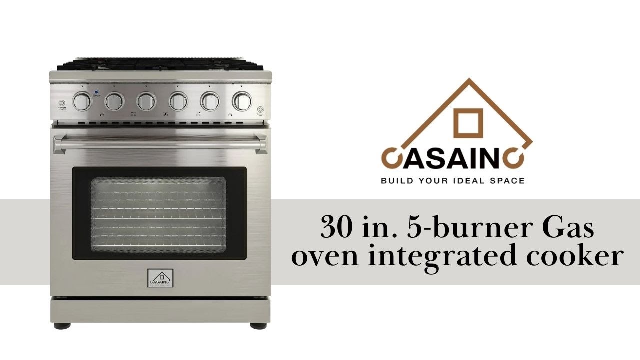 30 in. 5-burner Gas oven integrated cooker/oven gas cooker integrated ...