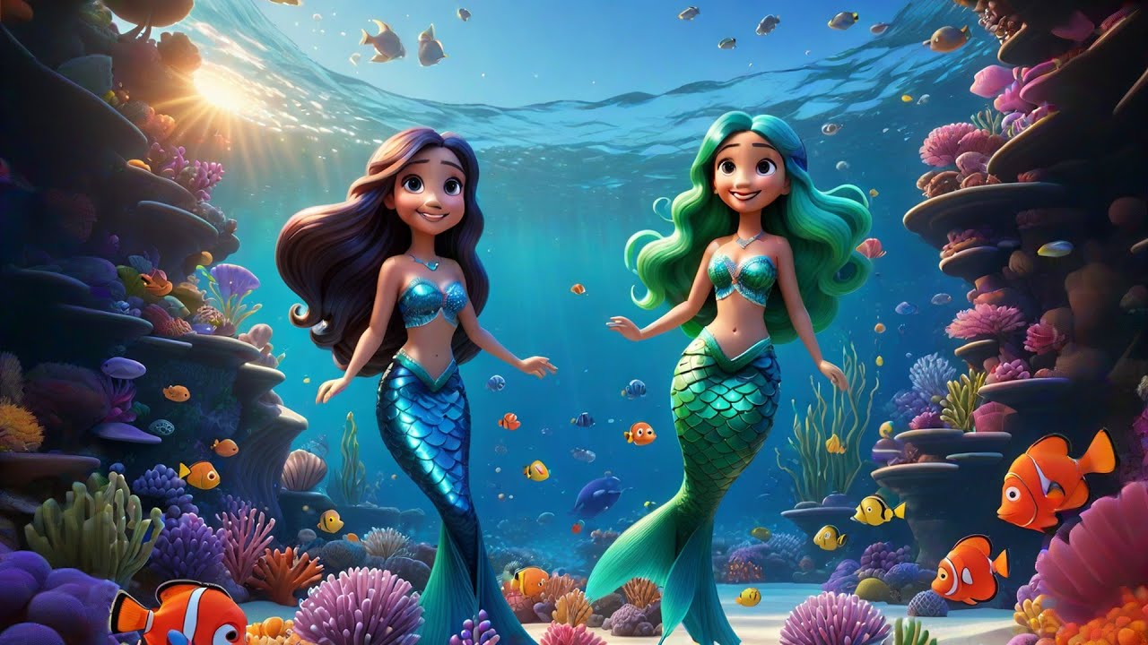 Four Little Mermaids Sing Under Sea | Magical Mermaid for Kids ...