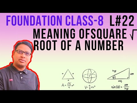 #22 MEANING OF SQUARE ROOT OF A NUMBER FOUNDATION MATHS CLASS- 8 - YouTube