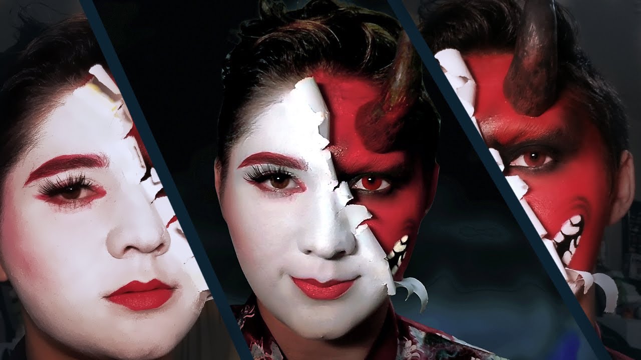 Oni in Disguise | Halloween Makeup Tutorial 👹 - YouTube