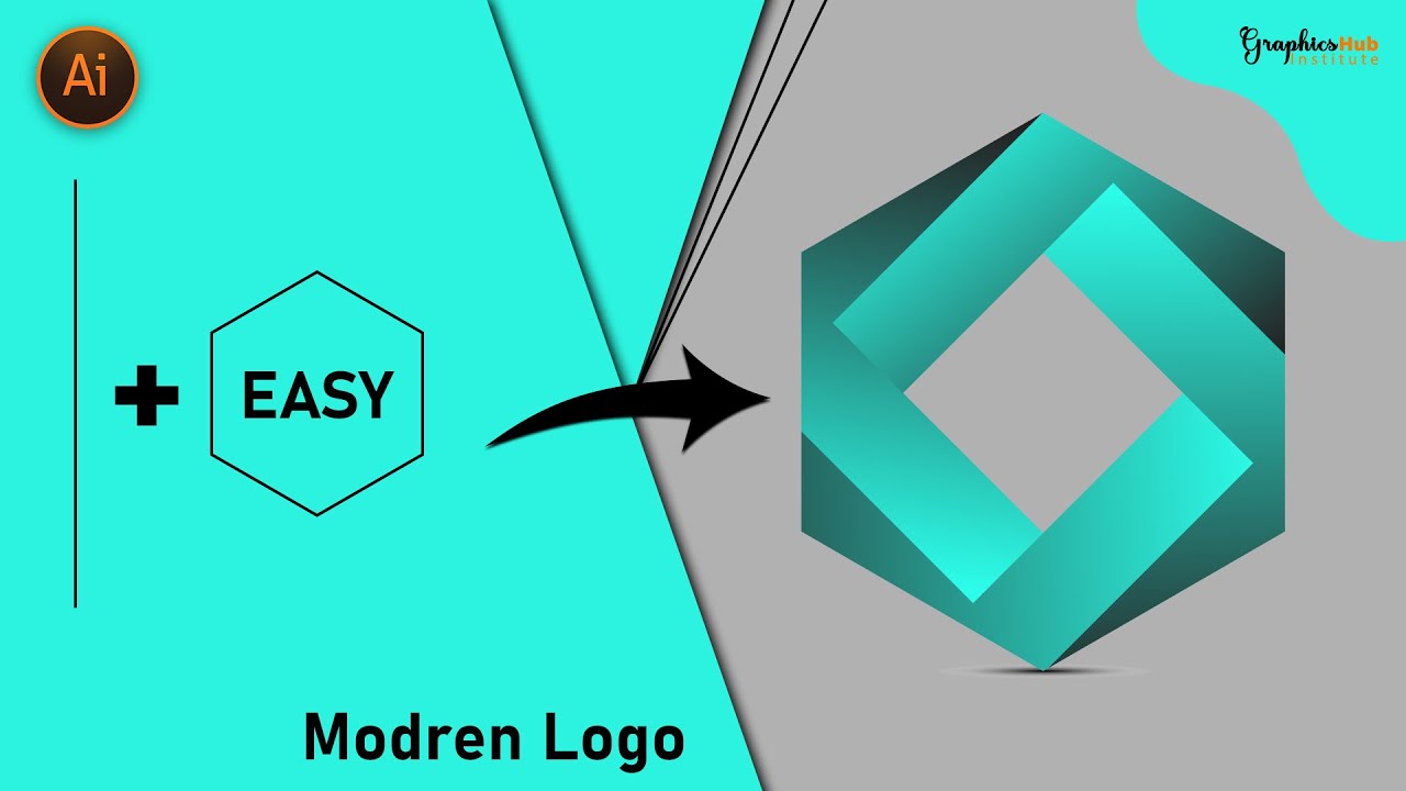 Modern Polygon Logo Design in Adobe Illustrator Tutorials | Graphics Hub Logo Tutorials | Logo ...