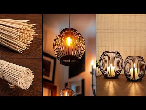 Çöp Şişden Avize Yapımı Avize Yapımı 5 - Bambu Abajur Yapımı