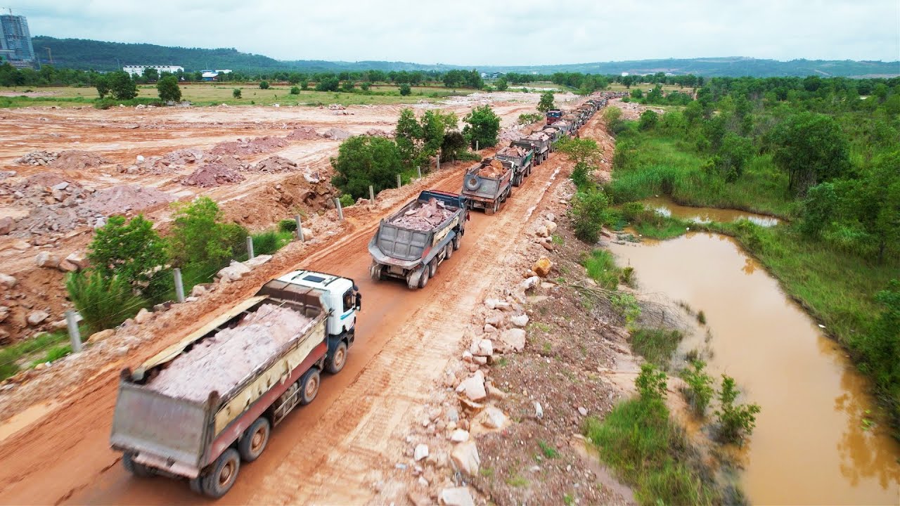 Wow!! It's Really Amazing With So Many 12 Wheel Dump trucks Waiting To ...