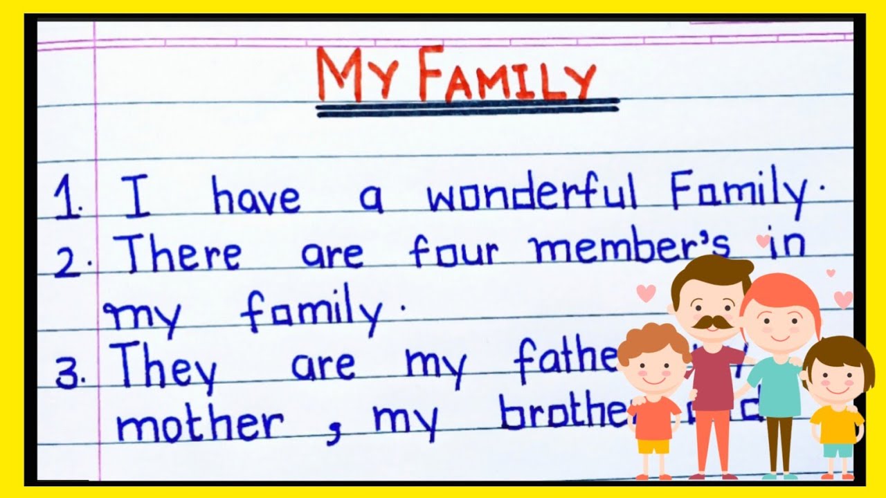 5 Lines on my family in English| 5 line essay on my family - YouTube