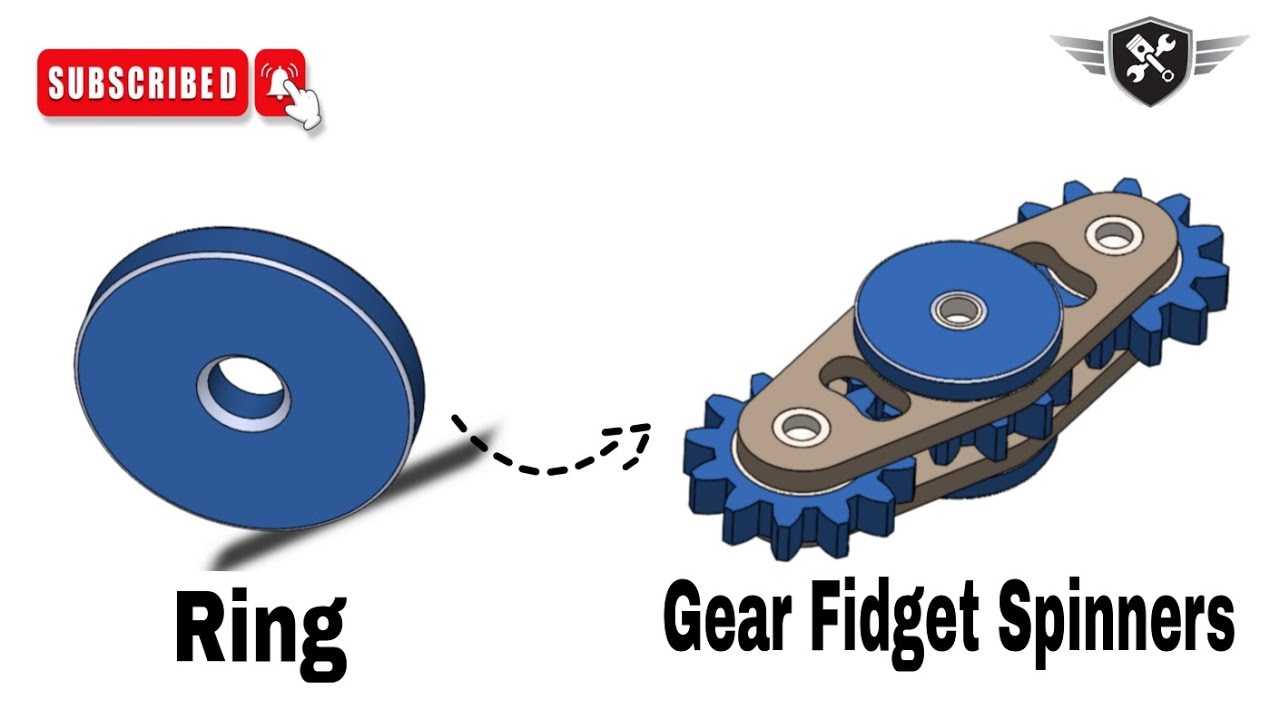 Gear Fidget Spinners in Solidworks|Ring I AutoCAD|3D model#akd # ...