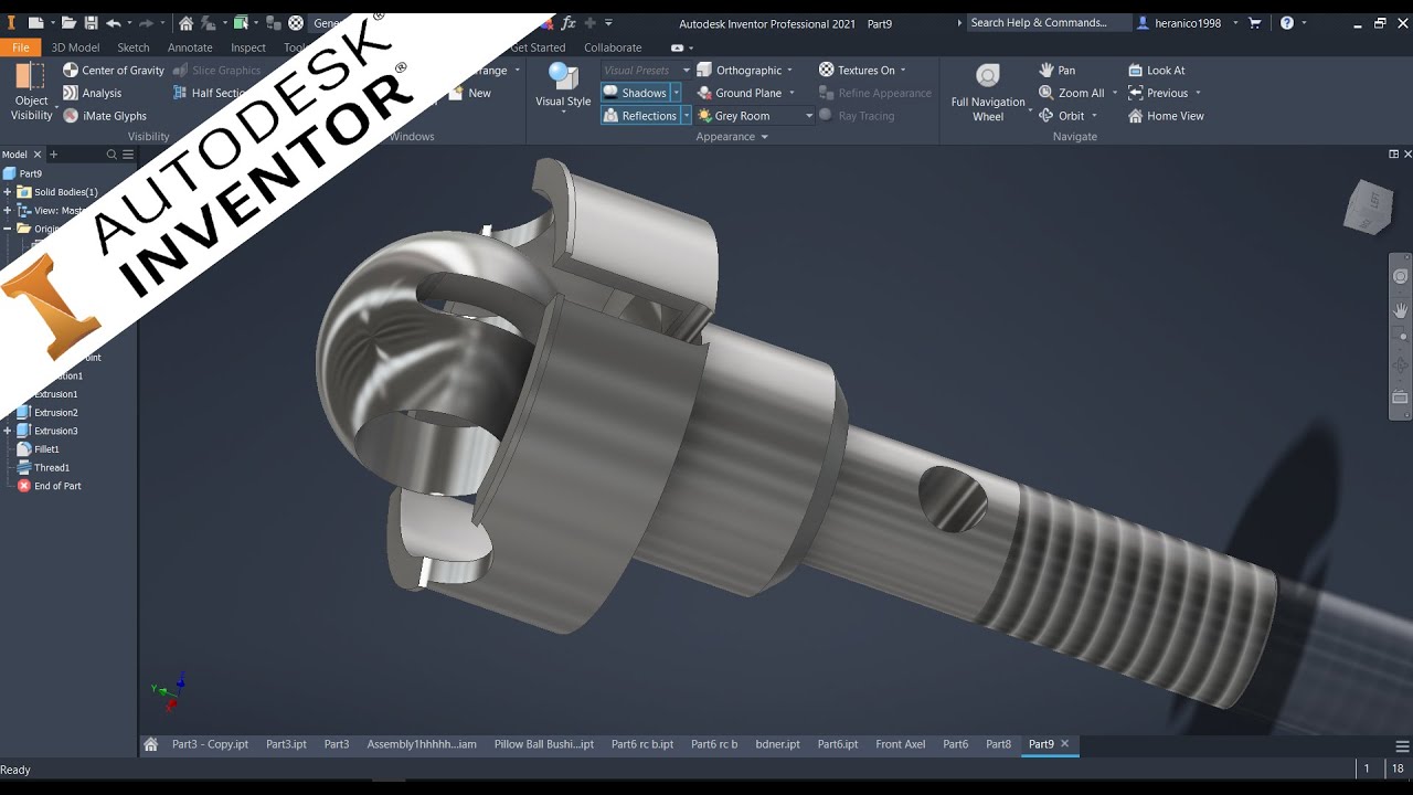 Autodesk Inventor Front Axel - YouTube