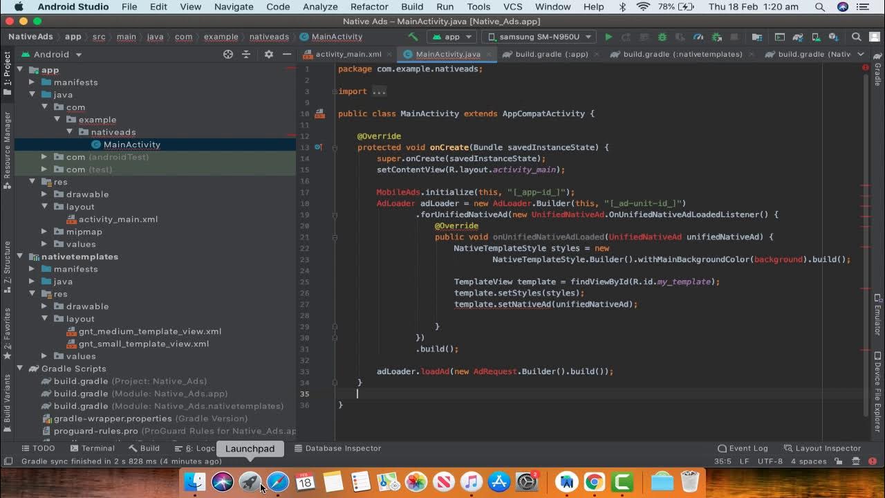 Admob Native Ads implementation - YouTube