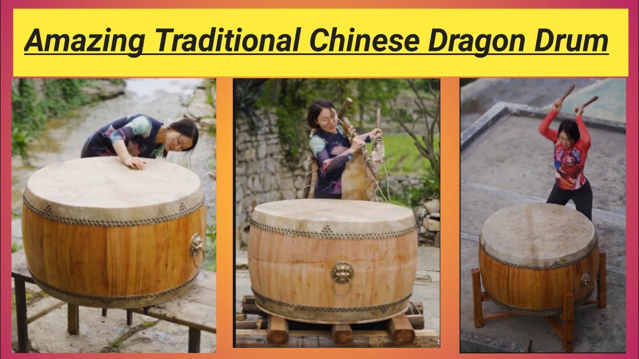 Chinese drum making | Traditional drum making | process of making ...