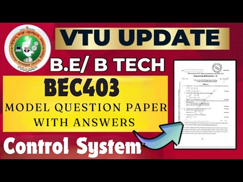 BEC403 Solved MODEL QUESTION PAPER VTU 2022 SCHEME ||NOTES || #vtu # ...
