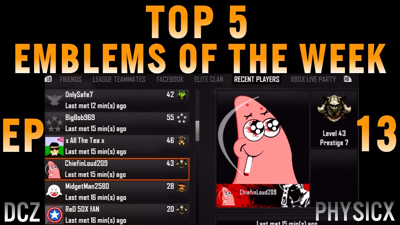 Black Ops 2 | Top 5 Emblems of the Week Ep.13 (BO2 Playercards) - YouTube