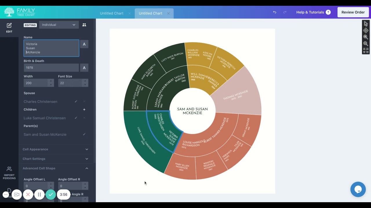Making Adjustments to Descendancy Chart with Dates - YouTube